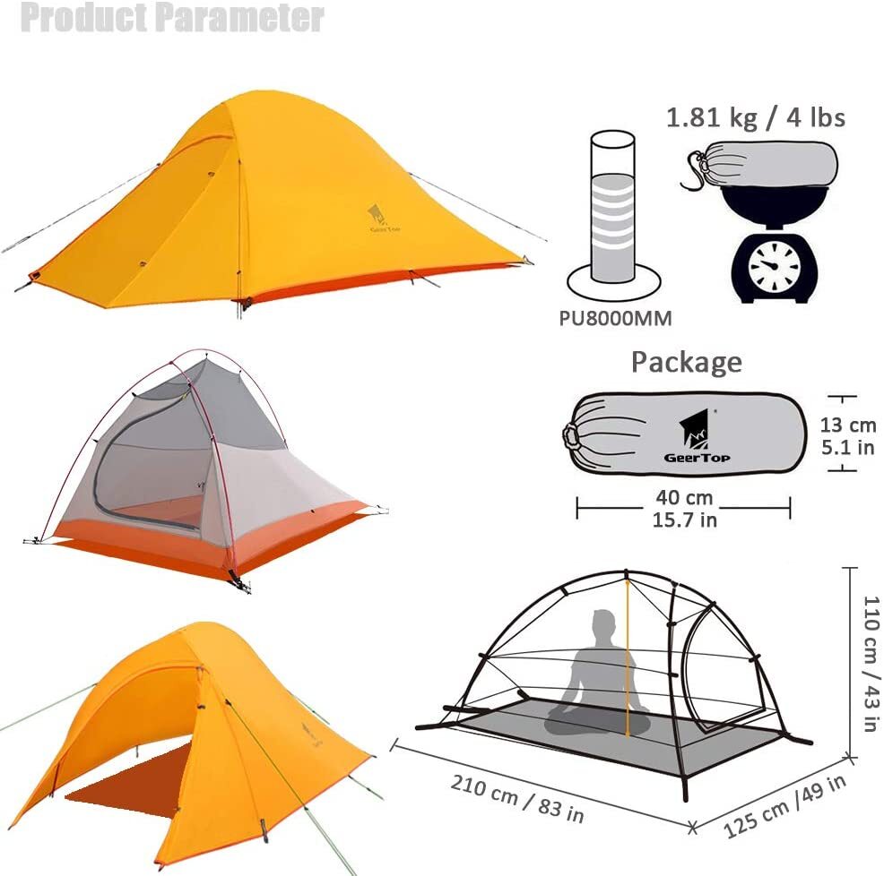 Geertop Libra | 2 Person 4 Season Backpacking Tent | Adventure Moto Australia