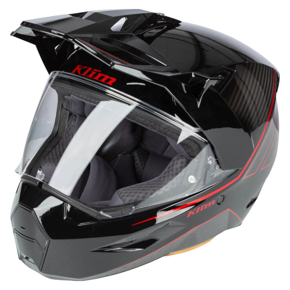 Klim X1 Alpha Quanta Gloss Black/Fiery Red Helmet at AdventureMoto