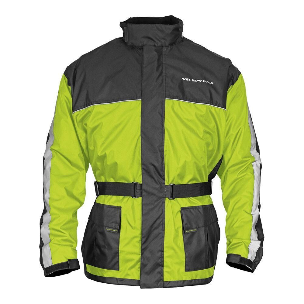 Nelson-Rigg Solo Hi-Viz Yellow/Black Rain Jacket at AdventureMoto